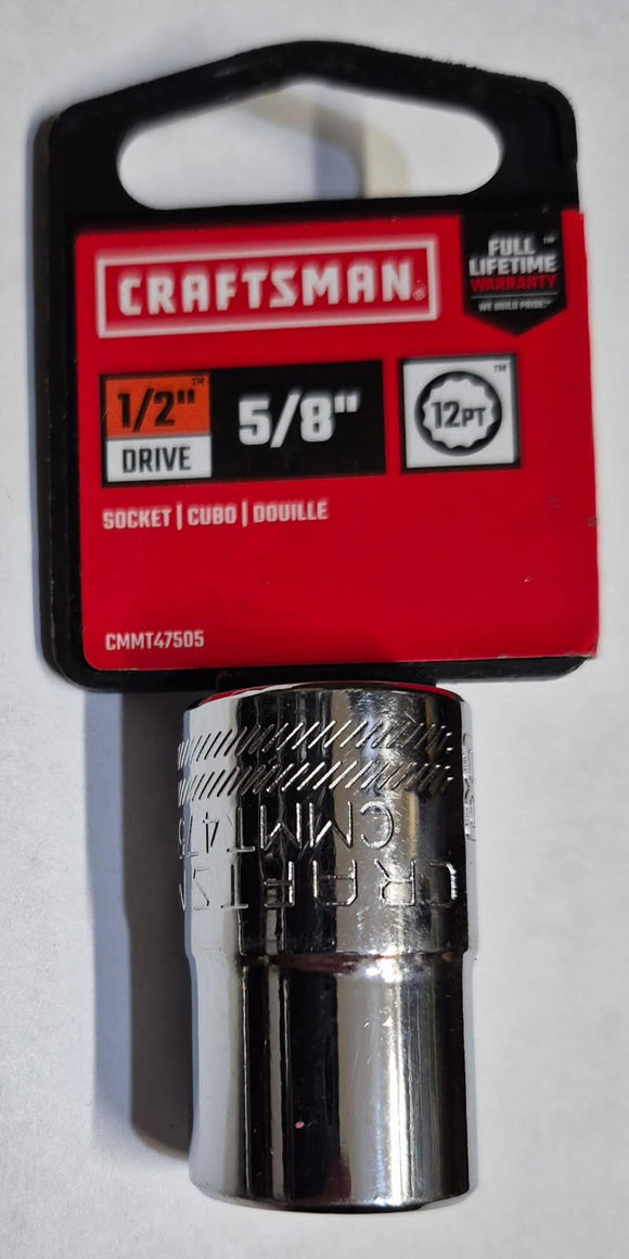CMMT47505 5/8 IMPACT RATED SHALLOW 12 POINT 1/2" DRIVE SOCKET CRAFTSMA ...